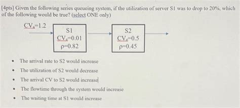 Solved 4pts Given The Following Series Queueing System If