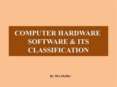 Computer Hardware And Software Ppsx