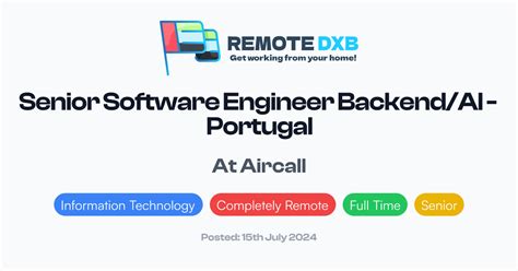 Senior Software Engineer Backendai Portugal At Aircall Remote Dxb