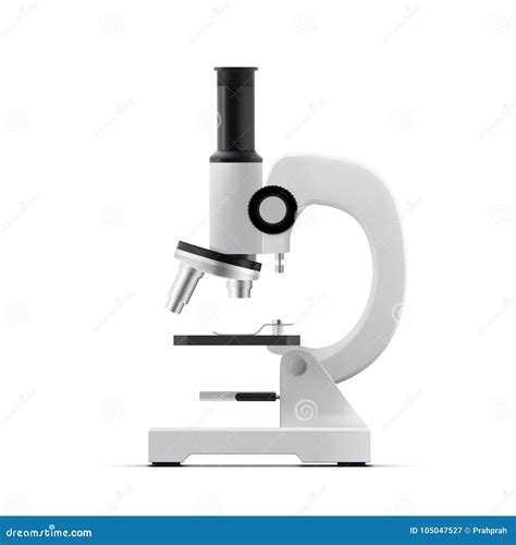 White Lab Microscope Cpu Box And Empty Monitor Isolated