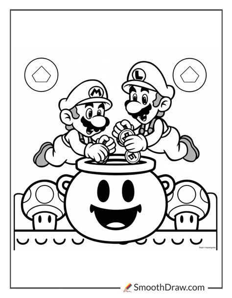 Mario Coin Box Coloring Page