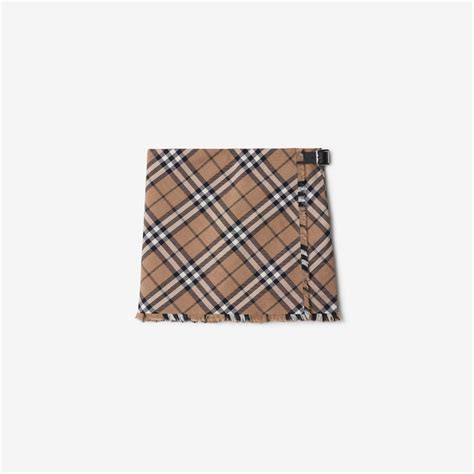 Burberry Check Wool Blend Mini Kilt Linden Editorialist