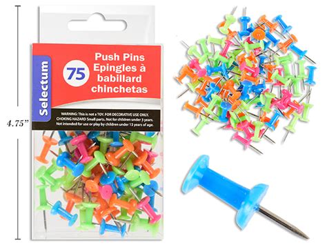 Selectum Neon Color Push Pins ~ 75 Per Pack Mr Fly