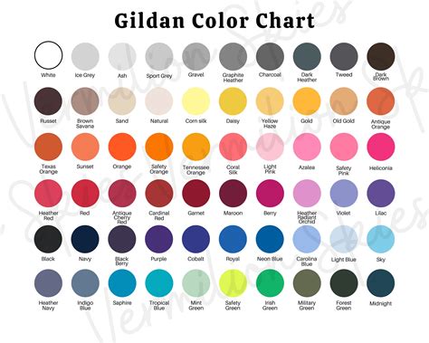 Gildan Color Chart Gildan 5000 Color Chart Gildan 2000 Color Chart