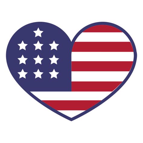 Bandera de Estados Unidos en corazón plano Descargar PNG SVG transparente