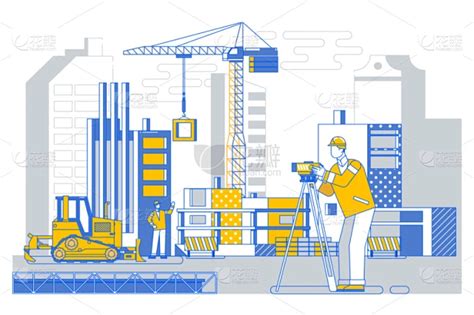 工程师 建筑承包商 经纬仪 调查员 专业人员 测量工具 技术 建筑业 设备用品 运输素材 花瓣网