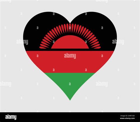 Malawi Heart Flag Malawian Love Shape Country Nation National Flag