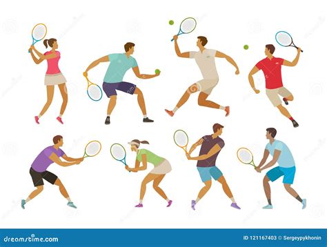 Tennis Player With Tennis Racket Sport Concept Stock Vector