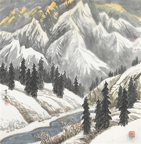 樊林 雪山夕照 鉴证备案 雅昌艺术网——艺术品门户网站