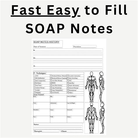 Fast Easy To Fill Soap Notes Massage Therapist Free Pdf Fillable Form Etsy