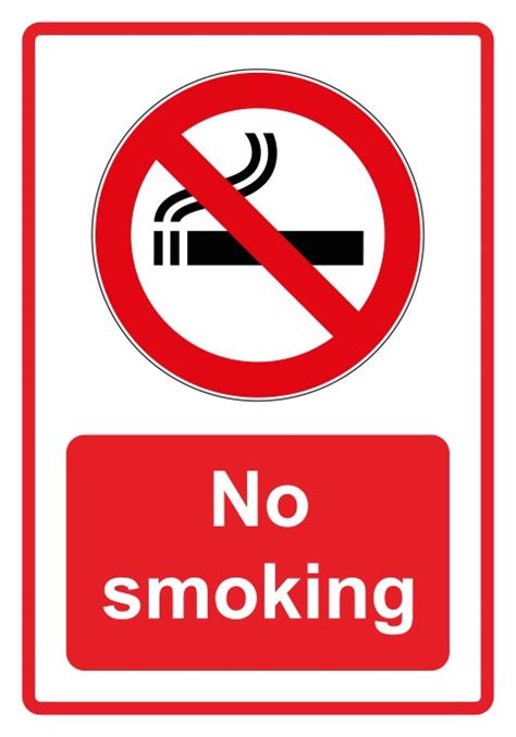 Aufkleber Verbotszeichen Piktogramm And Text Englisch · No Smoking · Rot