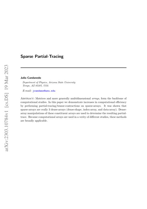 PDF Sparse Partial Tracing