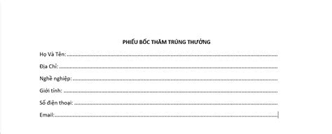 Hướng Dẫn Cách Làm Phiếu Bốc Thăm Trúng Thưởng