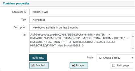 Container Properties