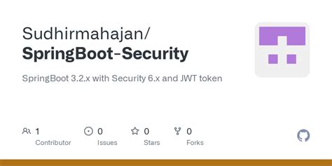 GitHub Sudhirmahajan SpringBoot Security SpringBoot 3 2 X With Security 6 X And JWT Token