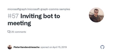 Inviting Bot To Meeting · Issue 57 · Microsoftgraphmicrosoft Graph