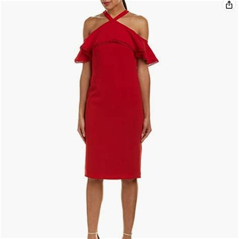 Shoshanna Dresses Shoshanna Ruby Laight Stretch Crepe Cold Shoulder