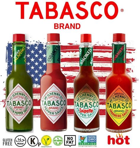 Соус Tabasco MIX 4 вида по 60 мл (красный, зеленый, хабанеро, чипотле ...