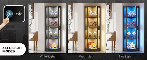 Brottar 65 Corner Glass Display Cabinet With Led Lights