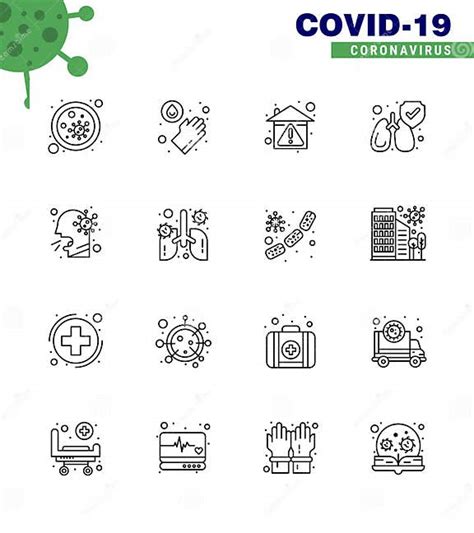 Pictogrammen Van Het Coronavirus Prevention Set 16 Het Pictogram Van De