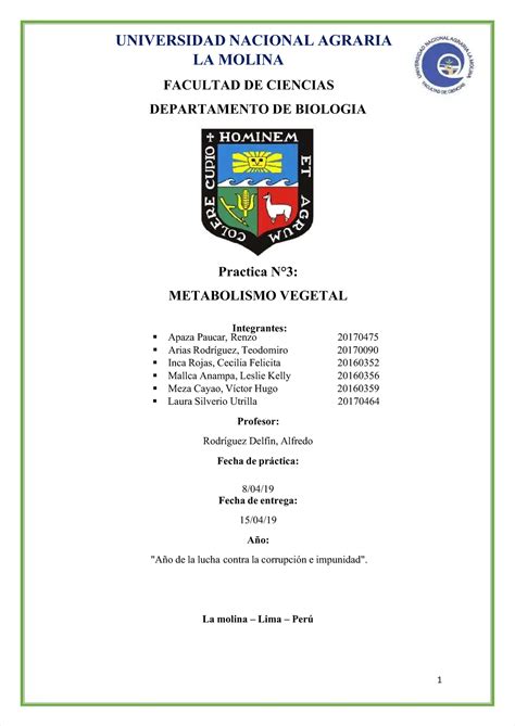 Pdf Universidad Nacional Agraria La Molina Facultad De Ciencias
