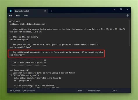 Changing Servers Jvm Arguments Atlauncher Wiki
