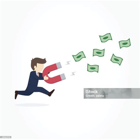 자석으로 돈을 잡으려고 실업 가입니다 벡터 일러스트입니다 개념과 주제에 대한 스톡 벡터 아트 및 기타 이미지 개념과 주제