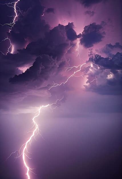 Cielo y nubes con relámpagos Foto Premium