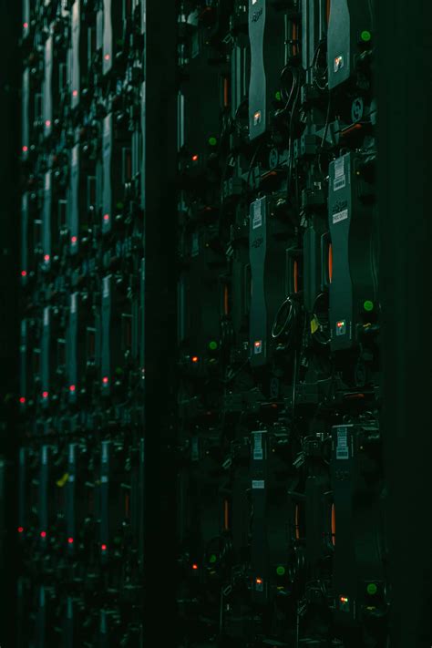 Download Data Center Server Racks Dark View  Wallpaper