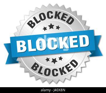 Blocked Round Isolated Silver Badge Stock Vector Image Art Alamy