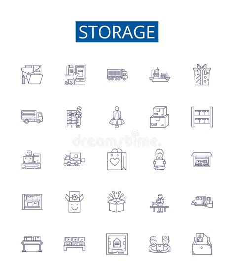 Storage Line Icons Signs Set Design Collection Of Storage