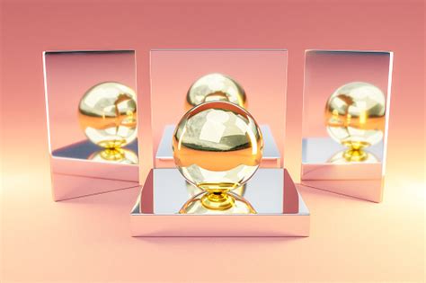 무한한 배경에 황금 구체 공이 있는 은색 금속 연단 아름다움 화장품 발표를 위한 받침대 복사 공간 템플릿 3d 그림 0명에 대한 스톡 사진 및 기타 이미지 Istock