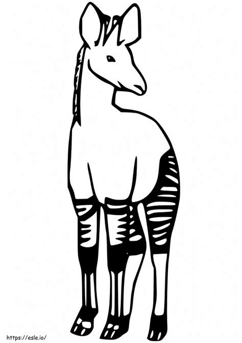 Okapi Feeding Coloring Page