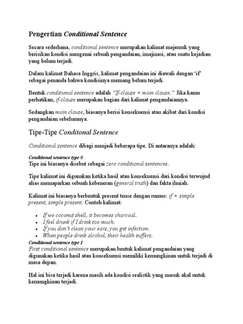 Conditional Sentence Pdf