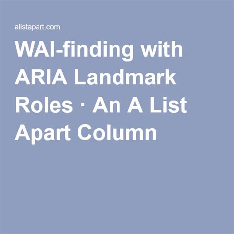 Wai Finding With Aria Landmark Roles Aria Landmark Role