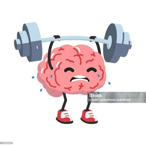 Brain Lifting Weights Over Head Training Stock Illustration Download