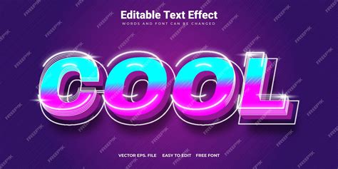 Premium Vector Text Effect Cool Glow