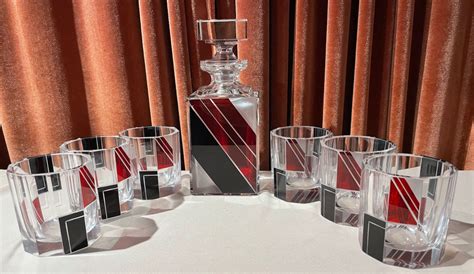 Art Deco Decanter And Whiskey Set In Style Of Karl Palda Sold Items