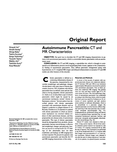 Pdf Autoimmune Pancreatitis Ct And Mr Characteristics
