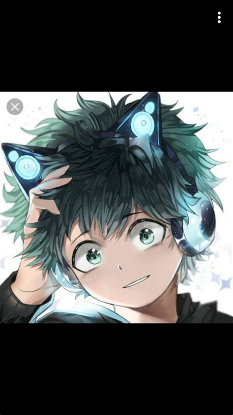 Deku Wearing Headphones With Car Ears On Them My Hero Academia Amino