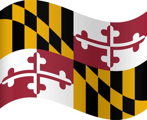 Printable State Flag Of Maryland Waving Vector Country Flags Of The