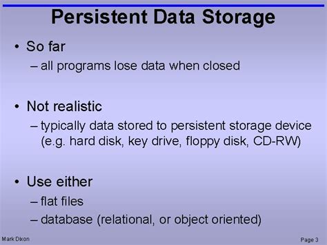 Persistent Data Storage Relational Databases And ADO