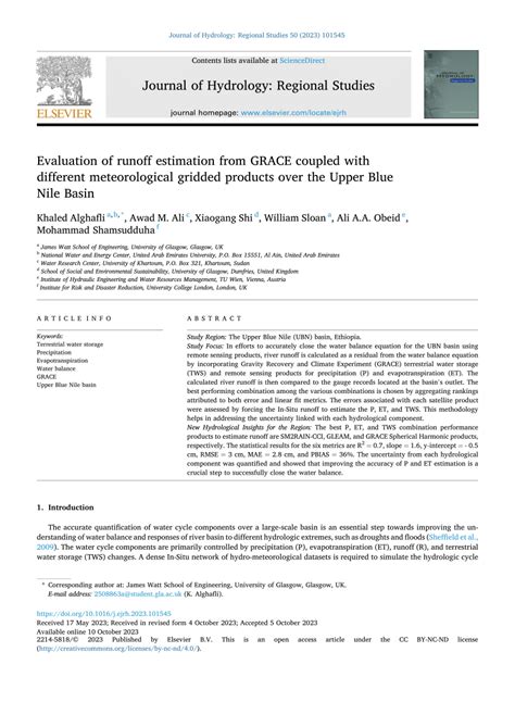 Pdf Evaluation Of Runoff Estimation From Grace Coupled With Different