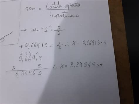 Determine O Valor De X Na Figura Considere Sen 42° 0 66913