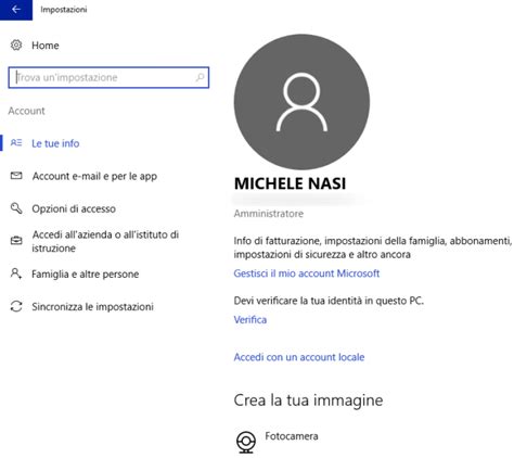 Aggiungere Account Al Pc