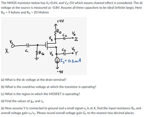 Solved A What Is The Dc Voltage At The Drain Terminal B Chegg