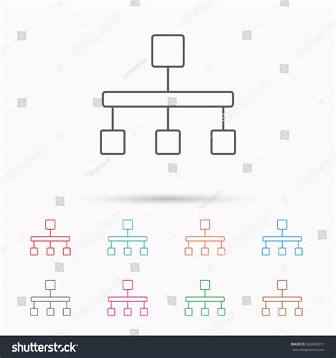 Hierarchy Icon Organization Chart Sign Database 스톡 벡터로열티 프리 366906311