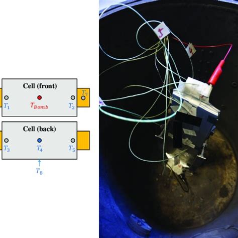 Left Schematic View Of The Temperature Sensor Placement On The Cell