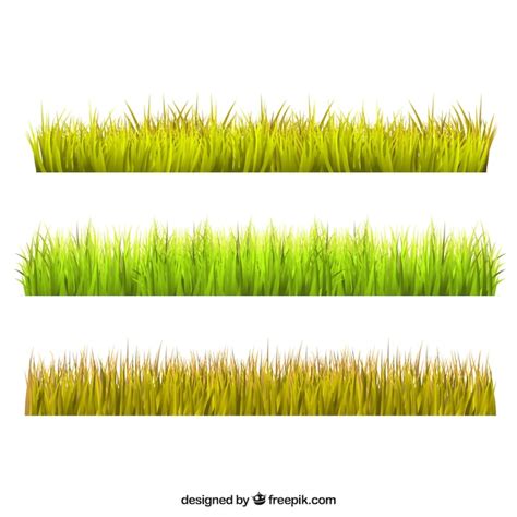 Free Vector Assortment Of Flat Grass Borders