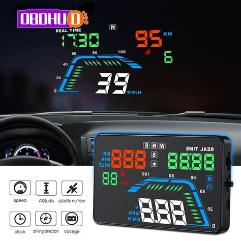 NEW Q Inch Auto Car HUD GPS Head Up Display Universal Speedometers Overspeed Warning
